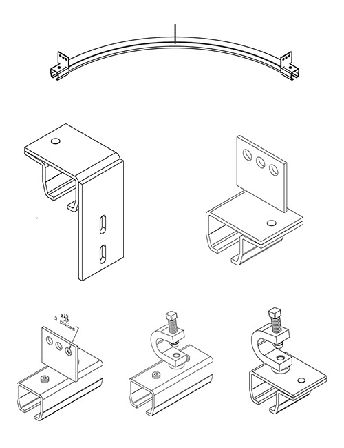 Beam or Chain Support Hardware - Curtain Track Systems & Hardware